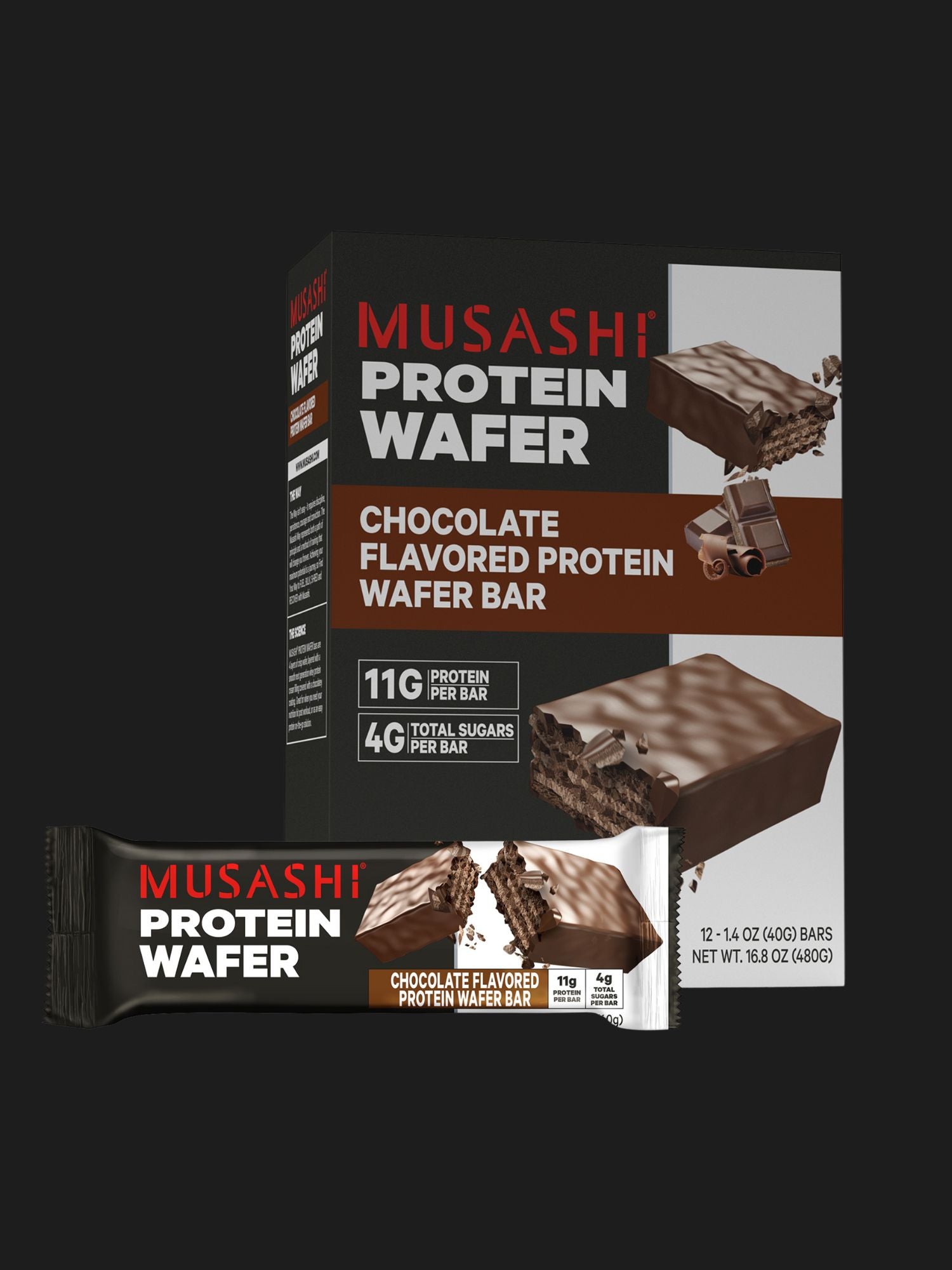 PROTEIN WAFER BAR 1.4OZ (BOX OF 12 BARS) – Musashi US